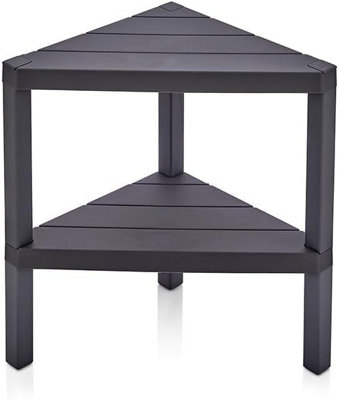 DIVCHI 2 Tier Corner Shelf Triangle Space-Saving Freestanding Shelving ...