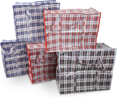 DIVCHI 5 Pack Laundry Bags With Strong Handle & Dual Zip Checkered ...