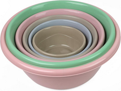 DIVCHI 6 Pcs Plastic Bowls Nesting Mixing Bowl Set Multipurpose ...