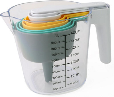 DIVCHI 9 Pieces Measuring Jug Set, Stackable Measuring Cups and Spoons ...