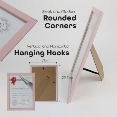 DIVCHI A4 Photo Frame MDF Freestanding Tabletop And Wall Mountable Picture Frame Certificate Art ...