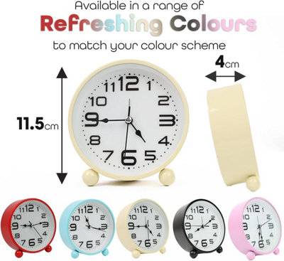 DIVCHI Alarm Clocks Bedside Silent Non-Ticking Table Clock With Large ...