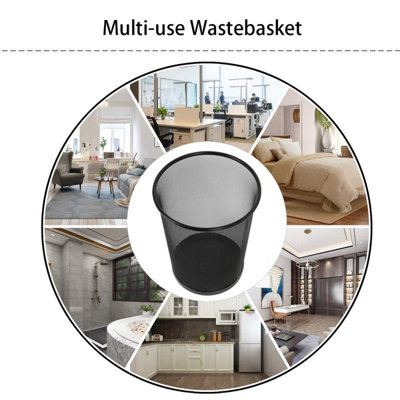 DIVCHI Circular Mesh Wastebasket Trash Can, Waste Basket Garbage Can ...