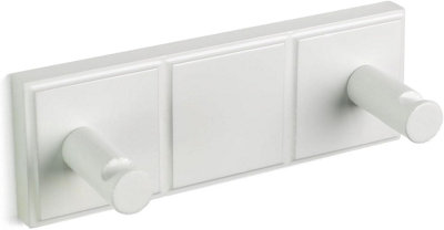 DIVCHI Coat Hook White Wall Mounted Coat Rack Heavy Duty Double Robe Hook for Hanging Bathroom ...