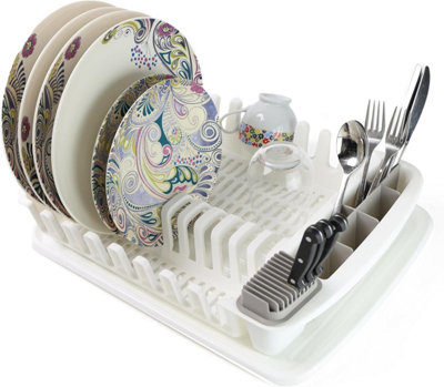 Buy DIVCHI Dish Drainer Plastic Dish Drying Rack Sink Drainer With ...