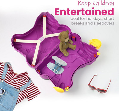 DIVCHI Kids Suitcase with Wheels Ride On, Carry On, Sit On Hand Luggage ...