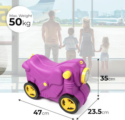 DIVCHI Kids Suitcase with Wheels Ride On, Carry On, Sit On Hand Luggage ...