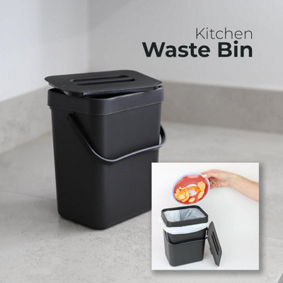 DIVCHI Kitchen Bin Hanging Trash Can With Lid Under Sink Bin For ...