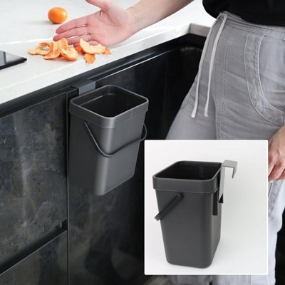 DIVCHI Kitchen Bin Hanging Trash Can With Lid Under Sink Bin For ...
