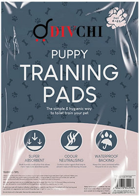 DIVCHI Puppy Training Pads Large Pack of 30 Super Absorbent 60 x 60cm Odour Locking Triple Layer ...