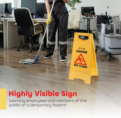 DIVCHI Warning Caution Wet Floor Sign Yellow Cleaning In Progress Floor ...