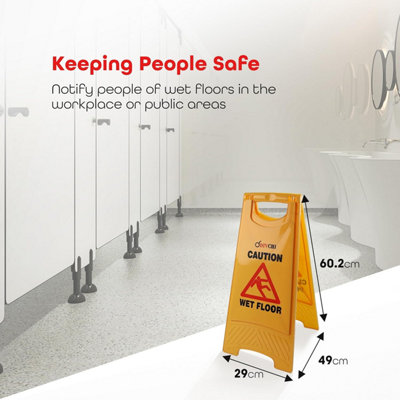 DIVCHI Warning Caution Wet Floor Sign Yellow Cleaning In Progress Floor ...