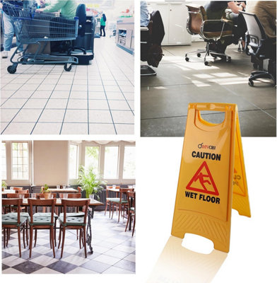 DIVCHI Warning Caution Wet Floor Sign Yellow Cleaning In Progress Floor ...