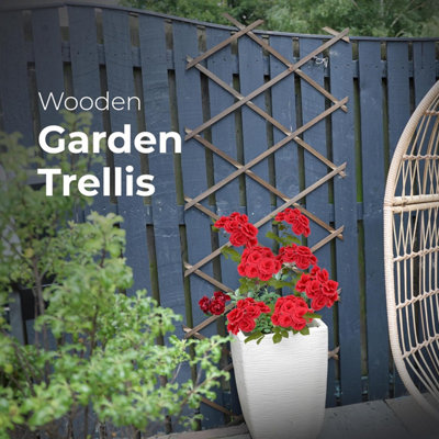 DIVCHI Wooden Trellis Expandable Garden Wall Trellis For Climbing ...