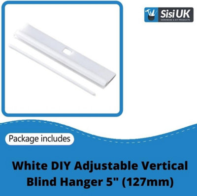 DIY Adjustable Vertical Blind Hanger 127mm Replacement White Hangers for Slats Louvre First ...