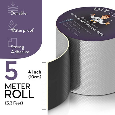 DIY Doctor 300mm x 5m Butyl Leak Repair Tape Silver Roof Seal Strip ...