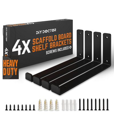 DIY Doctor Shelf Brackets - Set of 4 - 22.5cm Heavy Duty Black ...