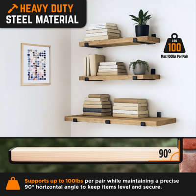 DIY Doctor Shelf Brackets - Set of 4 - 23.5cm Heavy Duty Black ...
