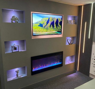DIY Plug & Play Media Wall LED Lighting Kit With 4x Alcove Spot lights ...