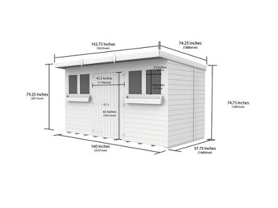 DIY Sheds 12x5 Pent Summer Shed Loglap