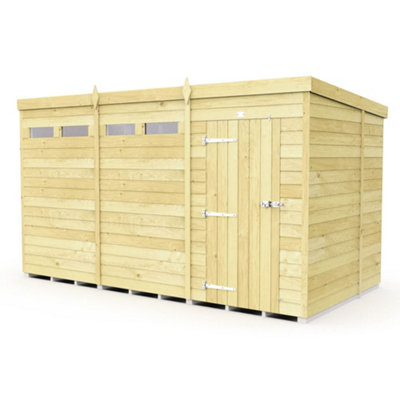 DIY Sheds 12x7 Pent Security Shed - Single Door
