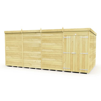 DIY Sheds 16x8 Pent Shed - Double Door Without Windows