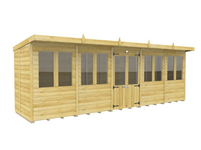 DIY Sheds 20x5 Pent Summer House Loglap | DIY at B&Q