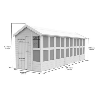 DIY Sheds 20x6 Apex Potting Shed (20ft x 6ft) 20 x 6 at B&Q