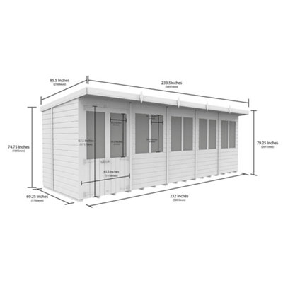 DIY Sheds 20x6 Pent Summer House