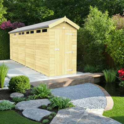 DIY Sheds 4x17 Apex Security Shed - Single Door