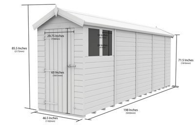 DIY Sheds 4x17 Apex Security Shed - Single Door