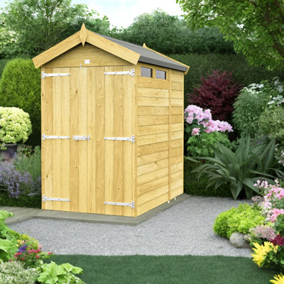 DIY Sheds 4x7 Apex Security Shed - Double Door