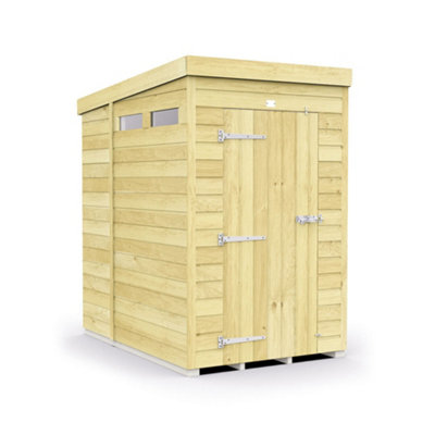 DIY Sheds 4x7 Pent Security Shed - Single Door
