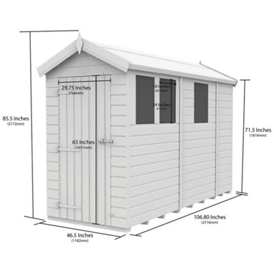 DIY Sheds 4x9 Apex Shed - Single Door With Windows