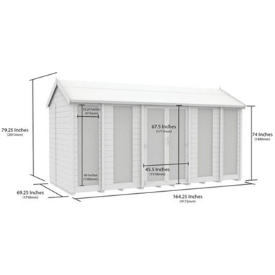 DIY Sheds 6x14 Apex Summer House (Full Height Window)