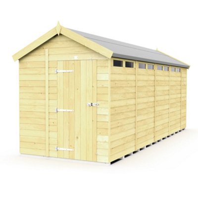 DIY Sheds 7x18 Apex Security Shed - Single Door | DIY at B&Q