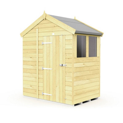 DIY Sheds 7x4 Apex Shed - Single Door With Windows | DIY at B&Q