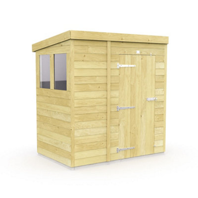 DIY Sheds 7x4 Pent Shed - Single Door With Windows