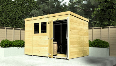 DIY Sheds 7x8 Pent Shed - Single Door With Windows
