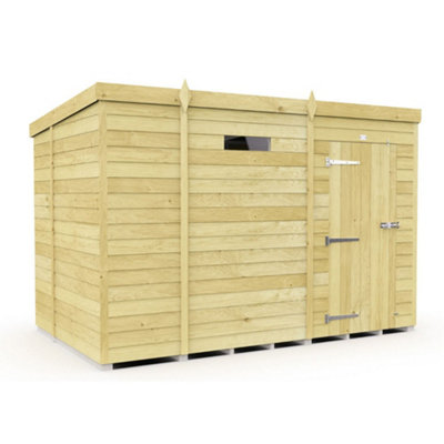 DIY Sheds 9x7 Pent Security Shed - Single Door