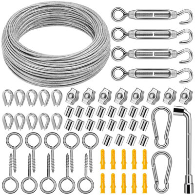 Diyland 3 mm Stainless Steel Wire Rope Cable, 35 m / PVC Coated Garden ...