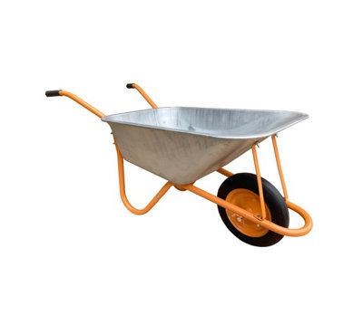 DJM Direct Heavy Duty Galvanised Steel Garden Wheelbarrow 90ltr 180kg ...