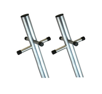 DJM Galvanised Steel Two Piece Washing Line Post 2.4m - Twin Pack | DIY ...