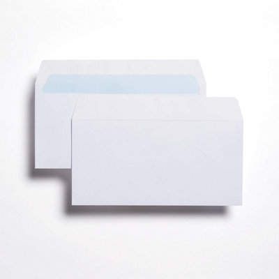 DL PLAIN WHITE ENVELOPES (500 PACK) - DL SELF-SEAL WALLET, 100GSM ...