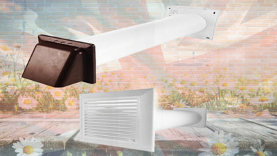 DL0163 Internal Louvre Vent Kit with Brown External Air Outlet Cap