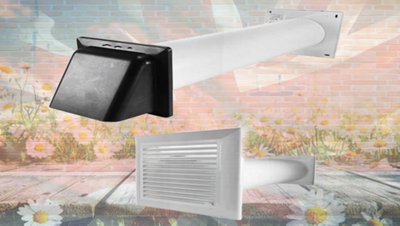 DL0163 Through Wall Ventilation Kit with Louvre Grille and Graphite ...