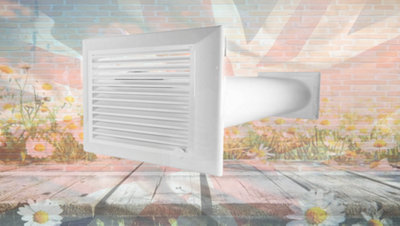 DL0163 Through Wall Ventilation Kit with Louvre Grille and Graphite ...