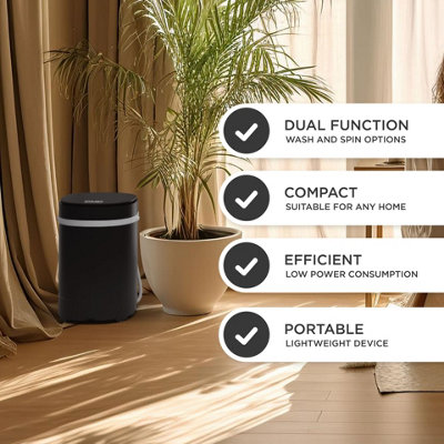 DMD 2-In-1 Single Tub Portable Compact Washing Machine with Spin 3kg ...