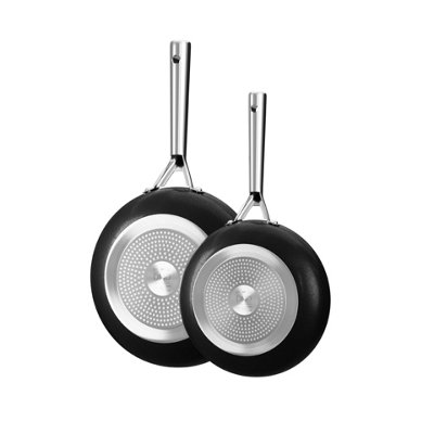 DMD 2-Piece Frying Pan Set 20 and 24cm, Non-Stick, Stainless Steel Cool ...