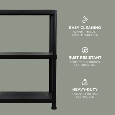 DMD 3 Tier Heavy Duty Plastic Storage Shelving Unit, Shoe Rack, Garage ...